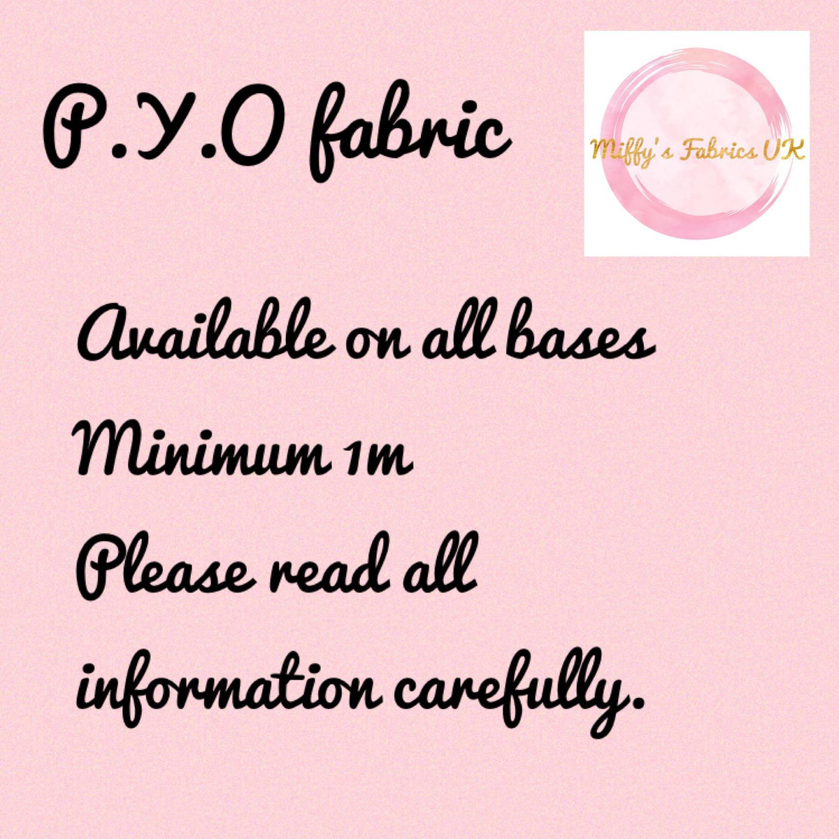 PYO Pre-order: PYO CLEAR VINYL – Miffy’s Fabrics UK